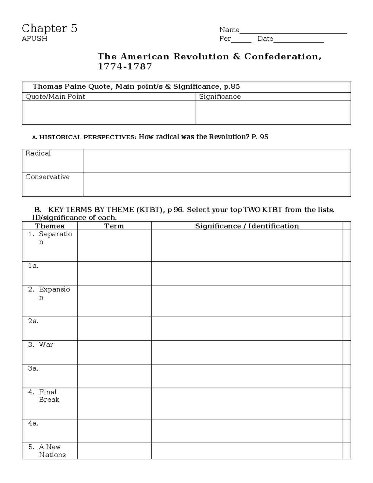 Chapter 5 Study Guide BB - Chapter 5 Name ...