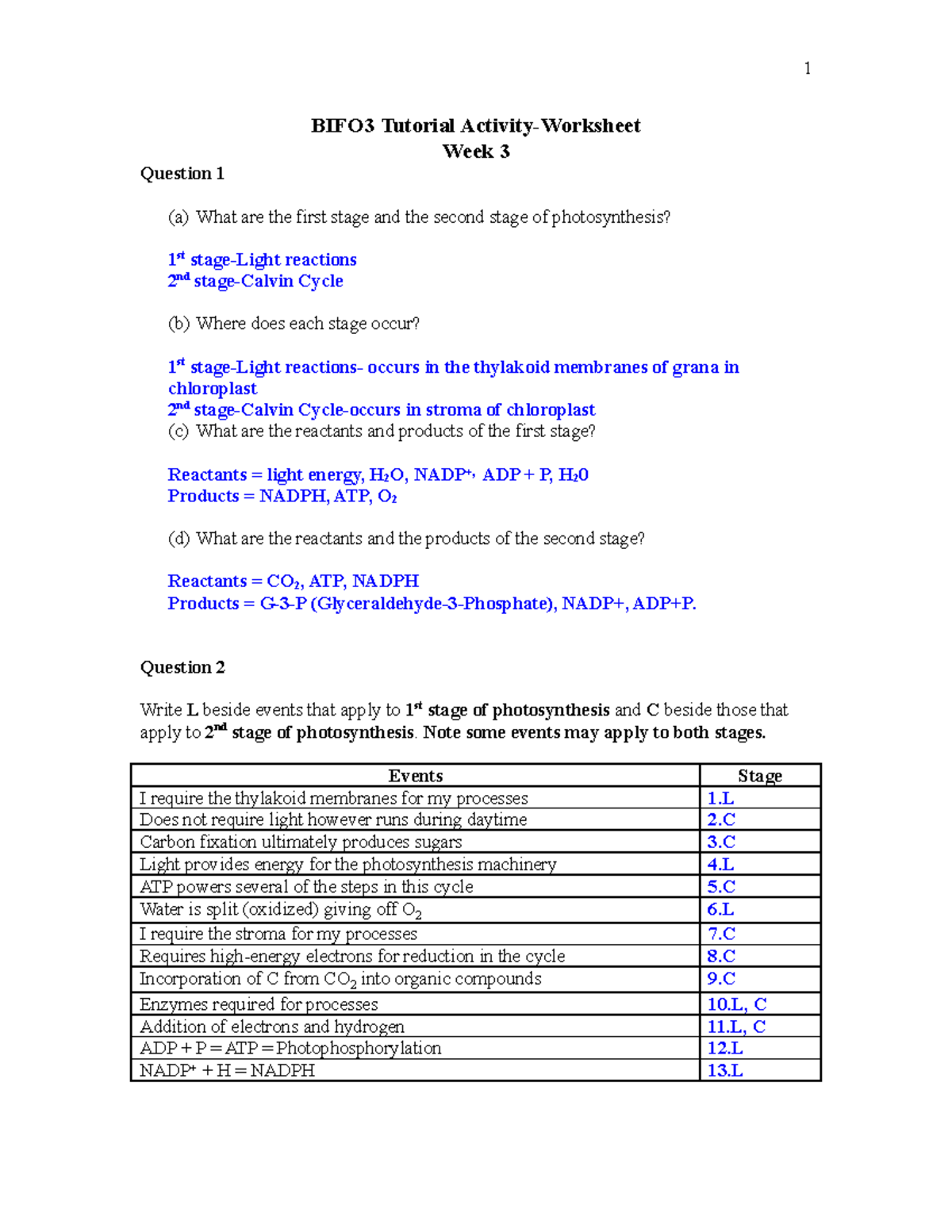 Week 3 Answers - summary of notes - BIFO3 Tutorial Activity-Worksheet ...