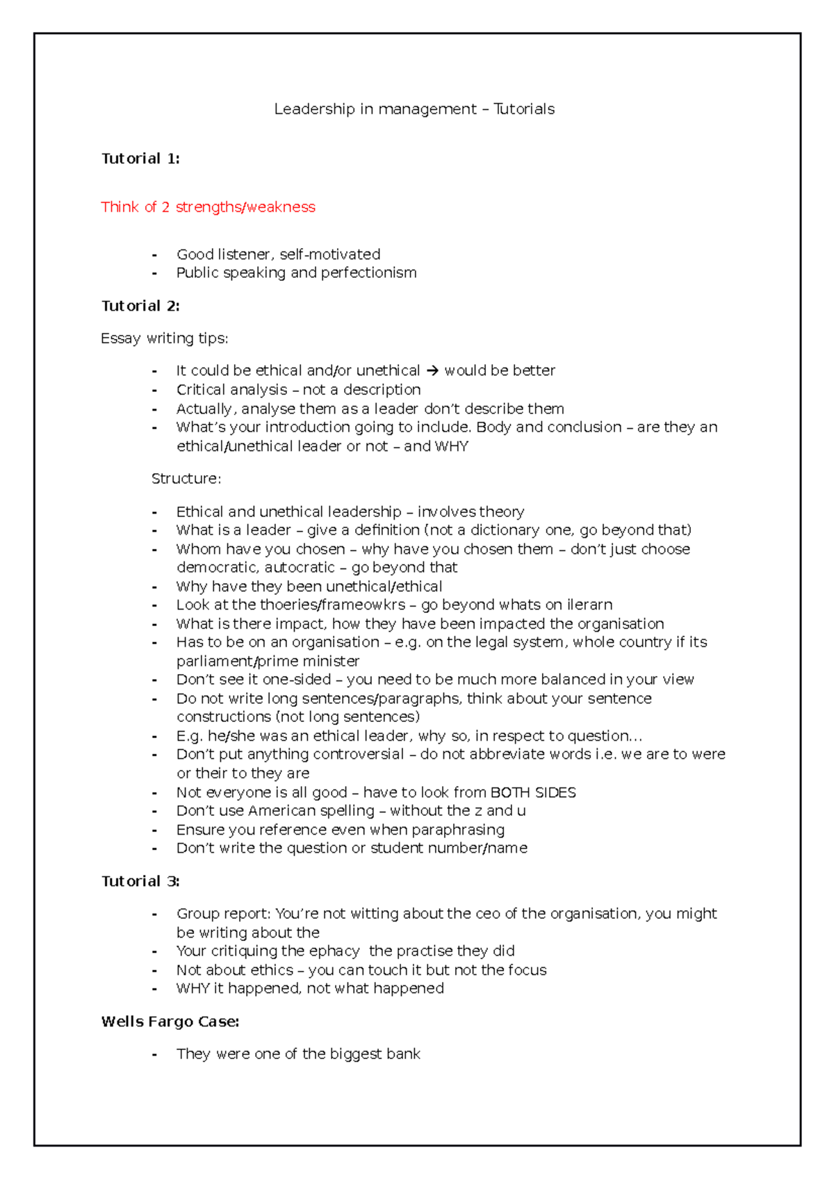 Tutroials - Leadership in management - Leadership in management ...