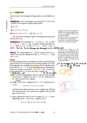 Große Übung 2 - Sigma-Algebren und weitere Mengensysteme - Thema: σ ...