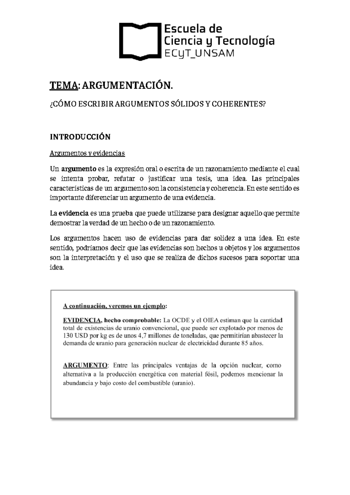 Argumentos, evidencias, argumentos solidos y debiles - TEMA ...