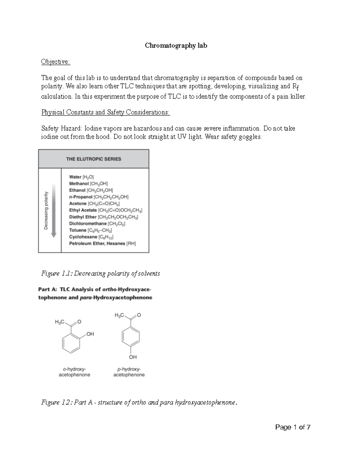 3a LAB- Chromatography - Chromatography lab Objective: The goal of this ...
