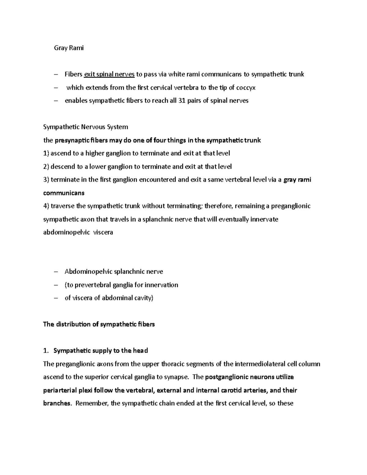Bio101 Gray Rami - Gray Rami Fibers exit spinal nerves to pass via ...