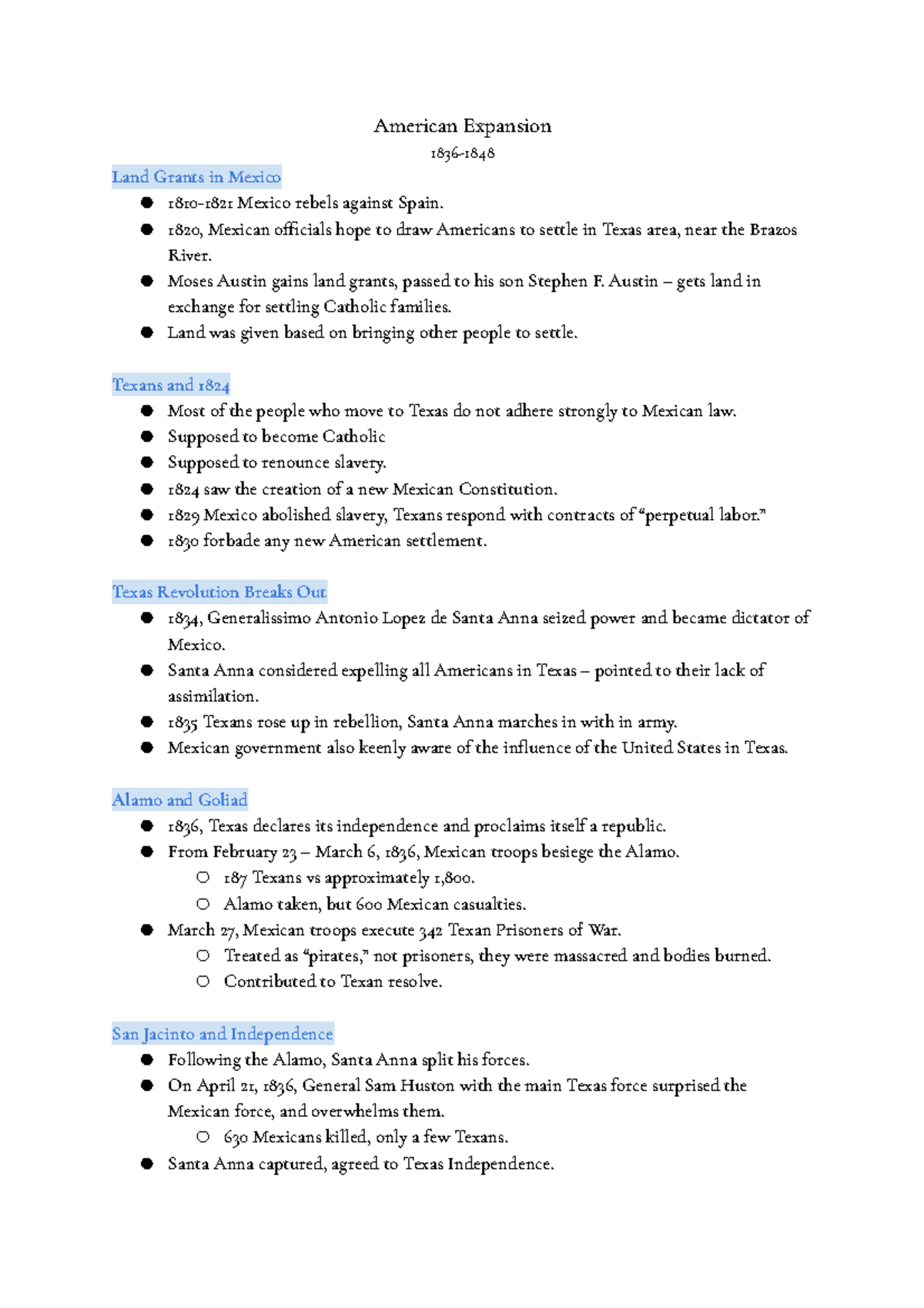 L2 - American Expansion - American Expansion 1836- Land Grants in ...