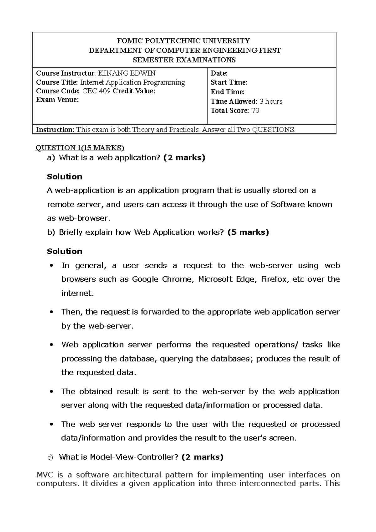 Markguide Internet Application Programming Resit Fomic Polytechnic University Department Of 3320