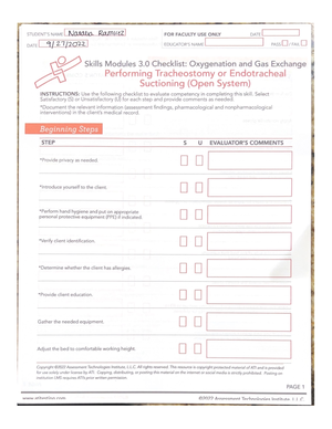Bowel Elimination Checklist 4 - 1 Skills Checklist to Accompany ...