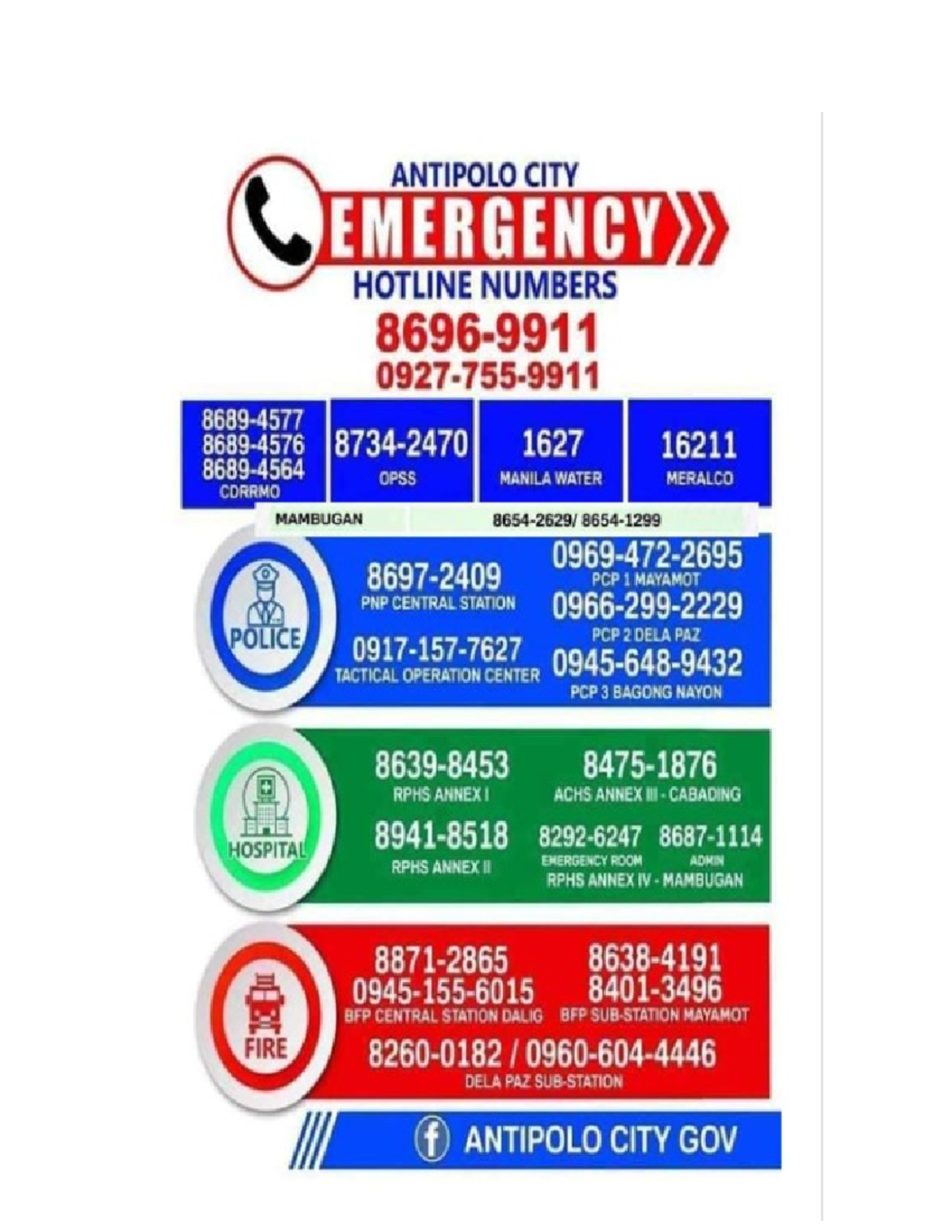 Antipolo Hotline - INFORMATIVE - ANTIPOLO CITY EMERGENCY HOTLINE ...