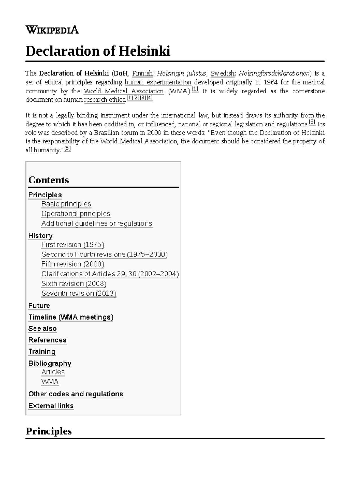 Declaration of Helsinki wikipedia - Declaration of Helsinki The ...