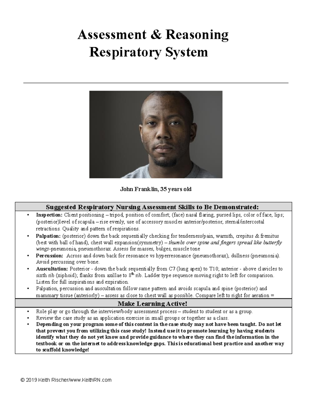 Respiratory Homework Assignment - Assessment & Reasoning Respiratory ...