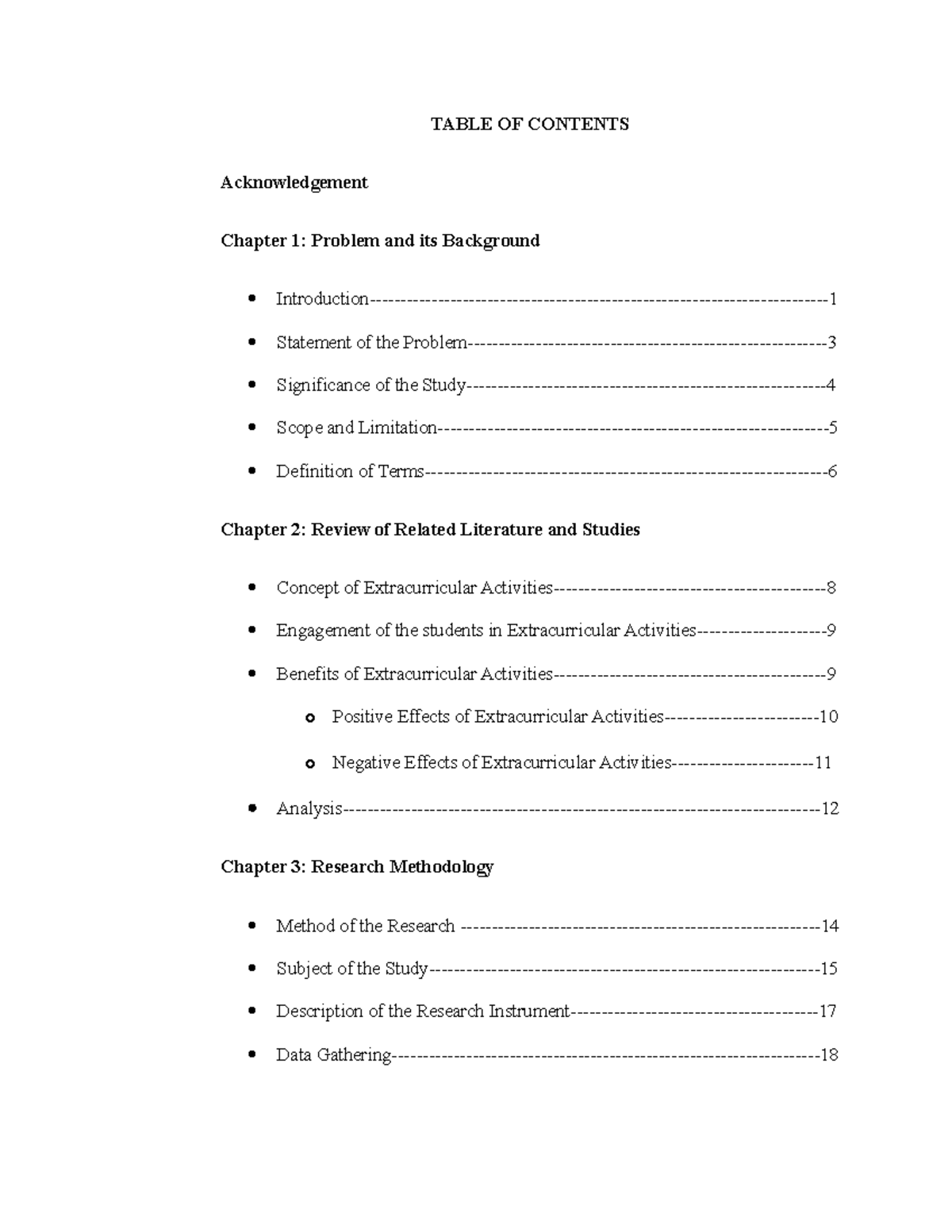English- Research- Paper-2 - TABLE OF CONTENTS Acknowledgement Chapter ...