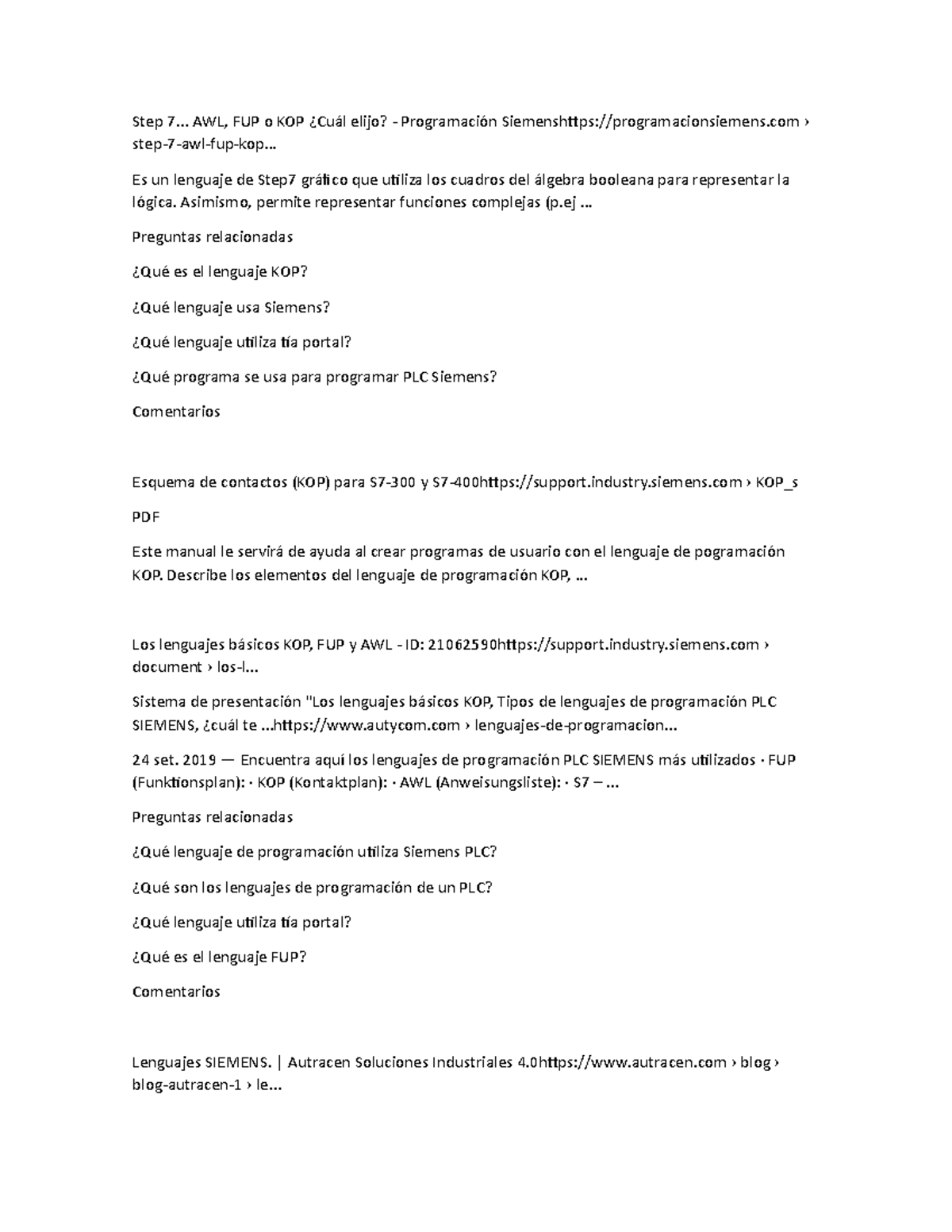 PLC Lenguaje Siemens 0434589230 - Step 7... AWL, FUP o KOP ¿Cuál elijo ...