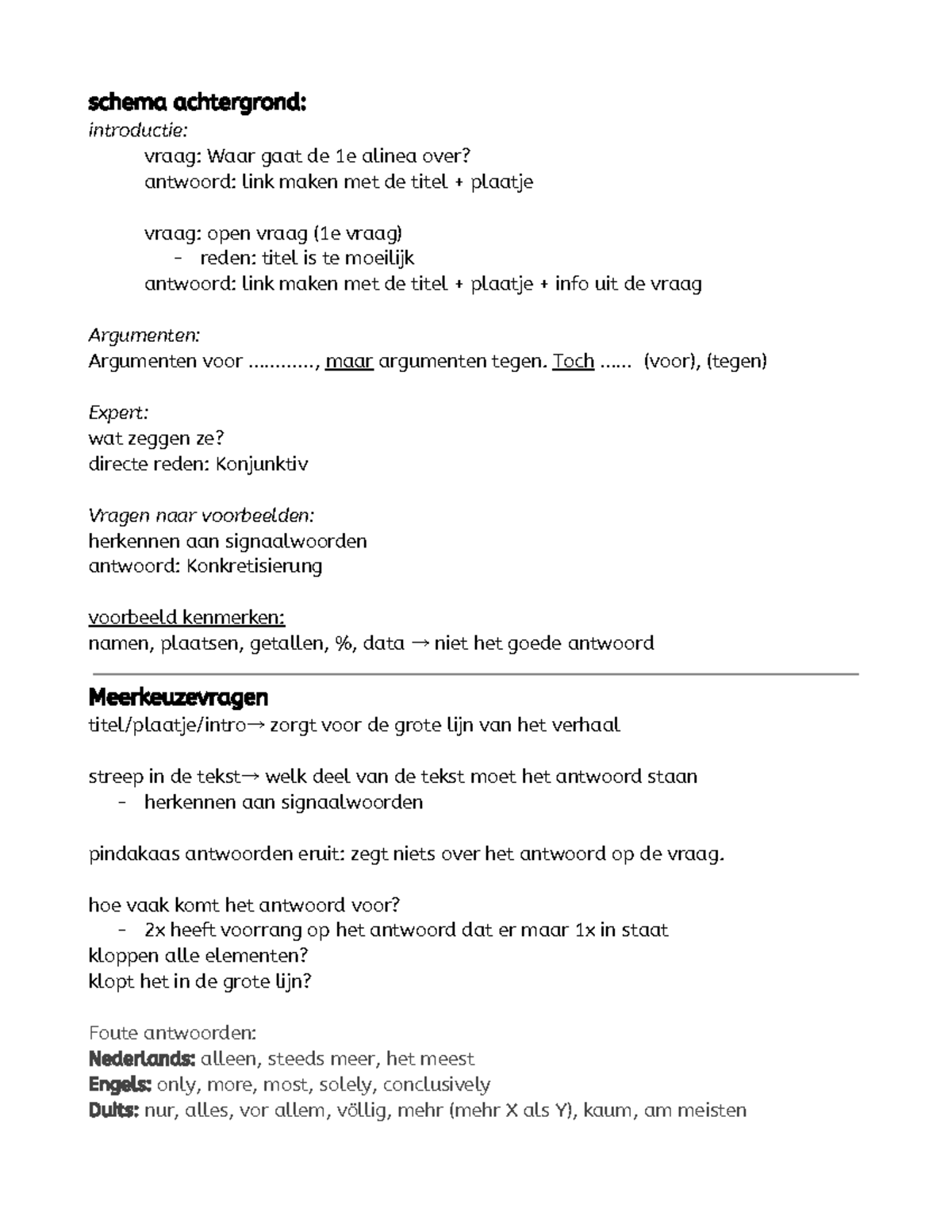 Schema's tekstverwerken - schema achtergrond: _introductie: _ vraag: Waar gaat de 1e alinea over ...