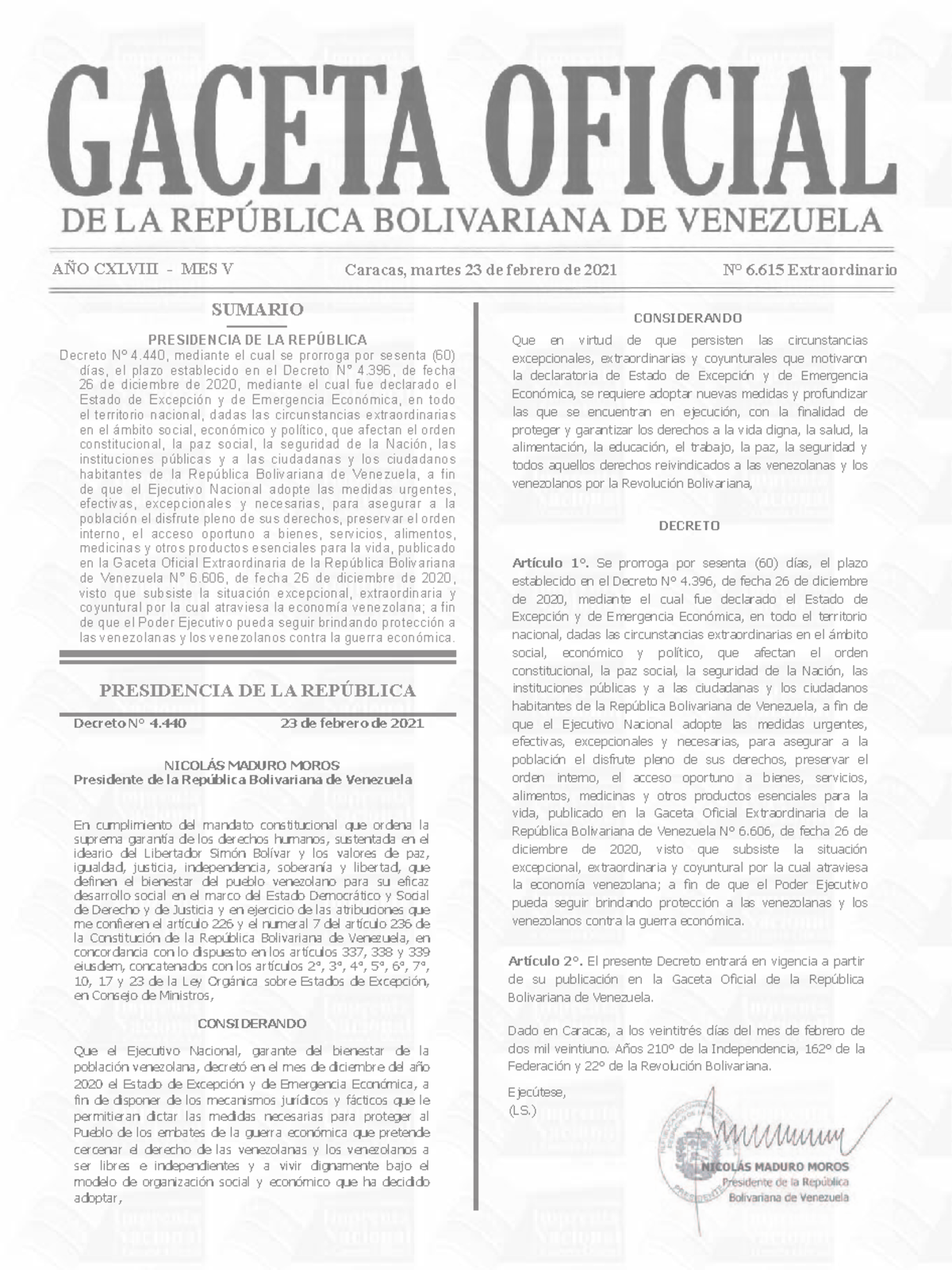 Gaceta 6615 - N° 6 Extraordinario GACETA OFICIAL DE LA REPÚBLICA ...