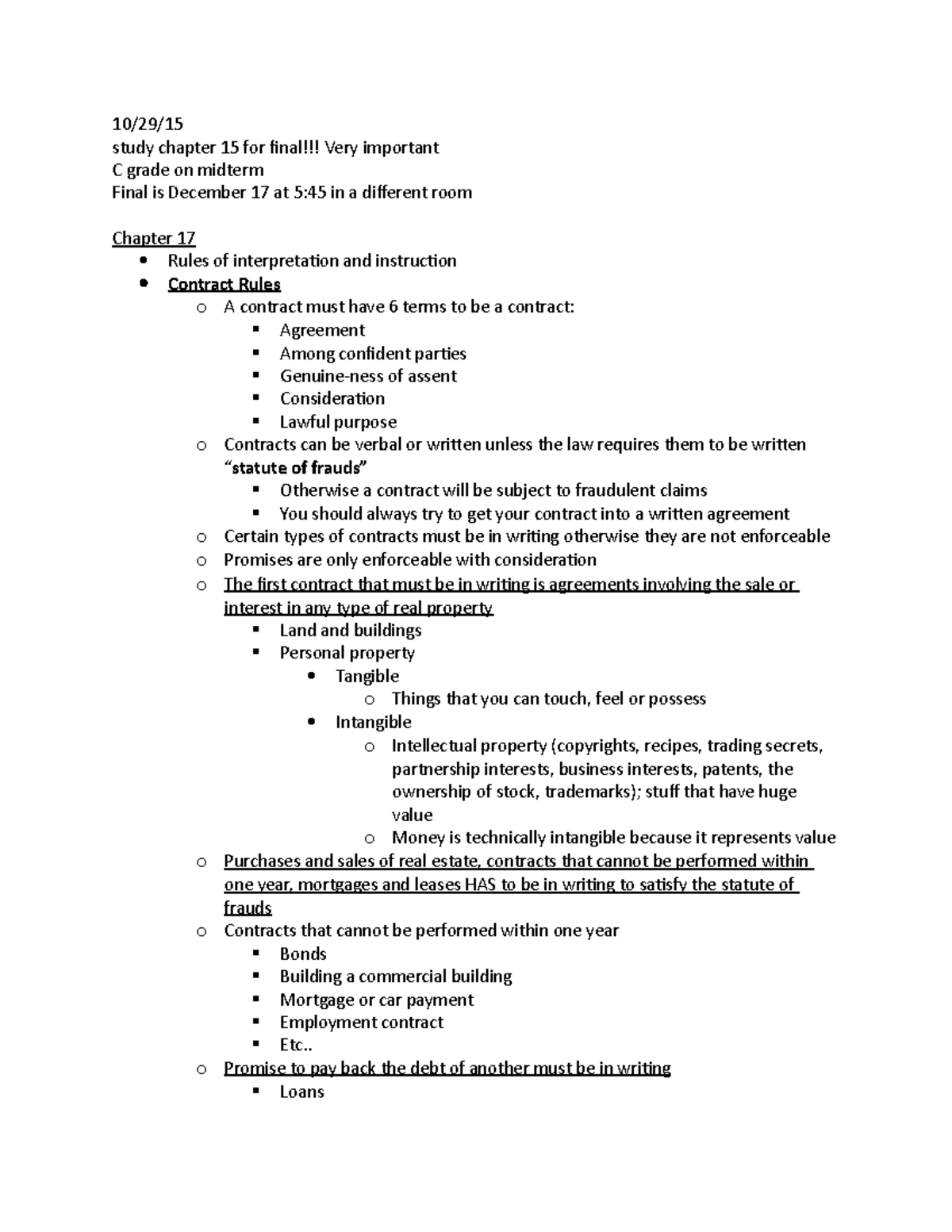 BLaw - Professor michael suprunowicz ch 17 - study chapter 15 for Very ...