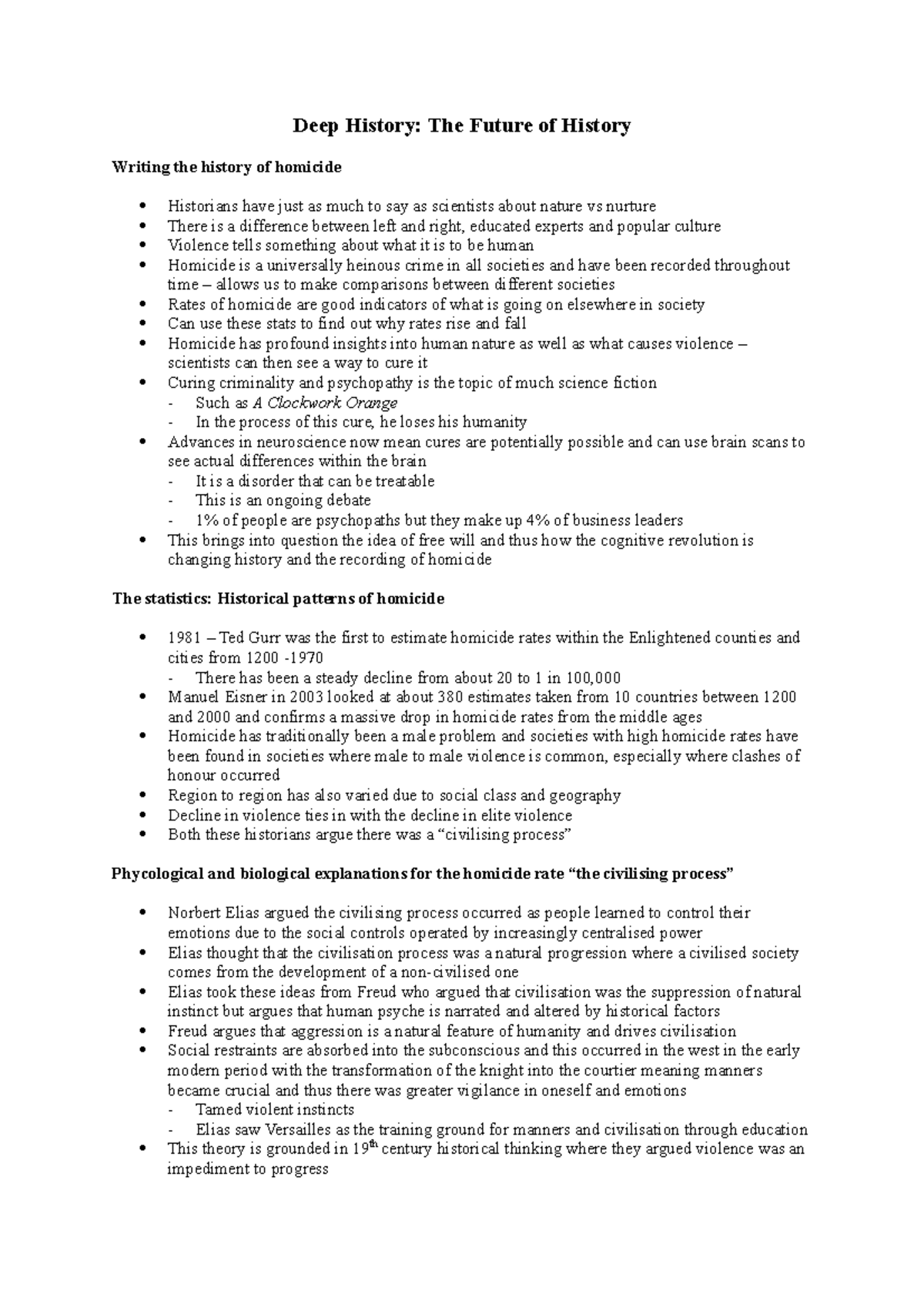 Deep History - Studocu