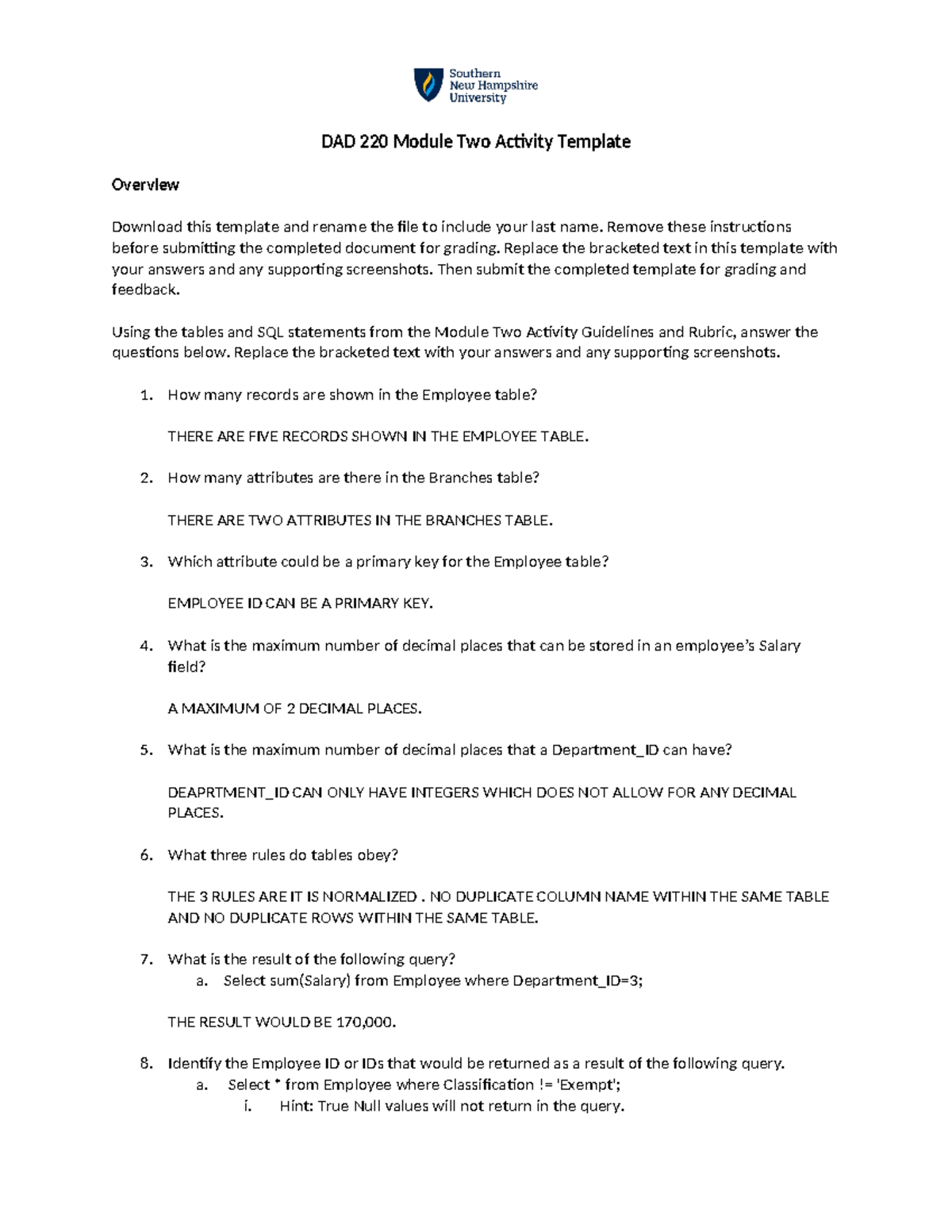 DAD 220 Module Two Activity Template - DAD 220 Module Two Activity ...