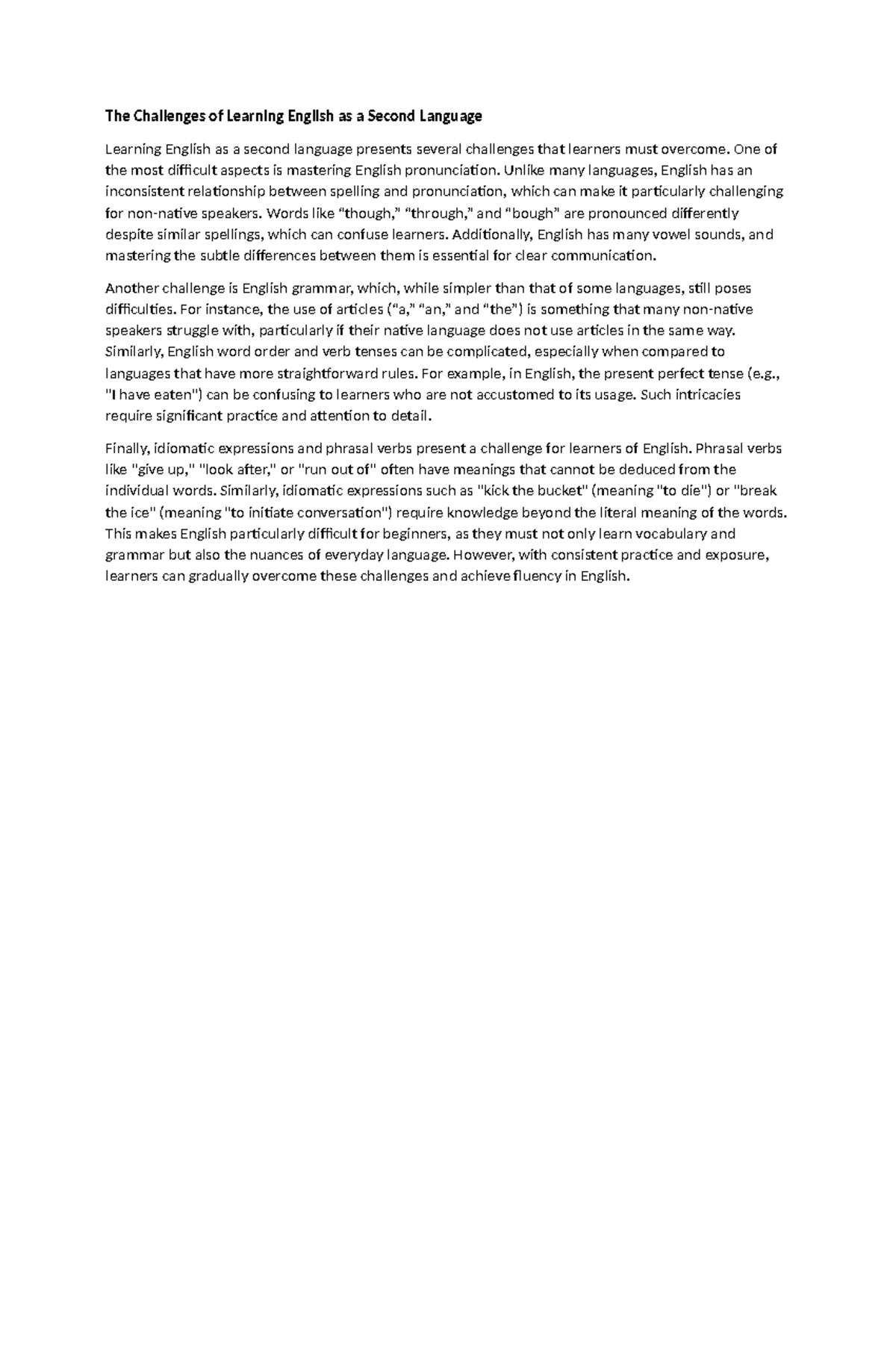 The Challenges of Learning English as a Second Language - One of the ...