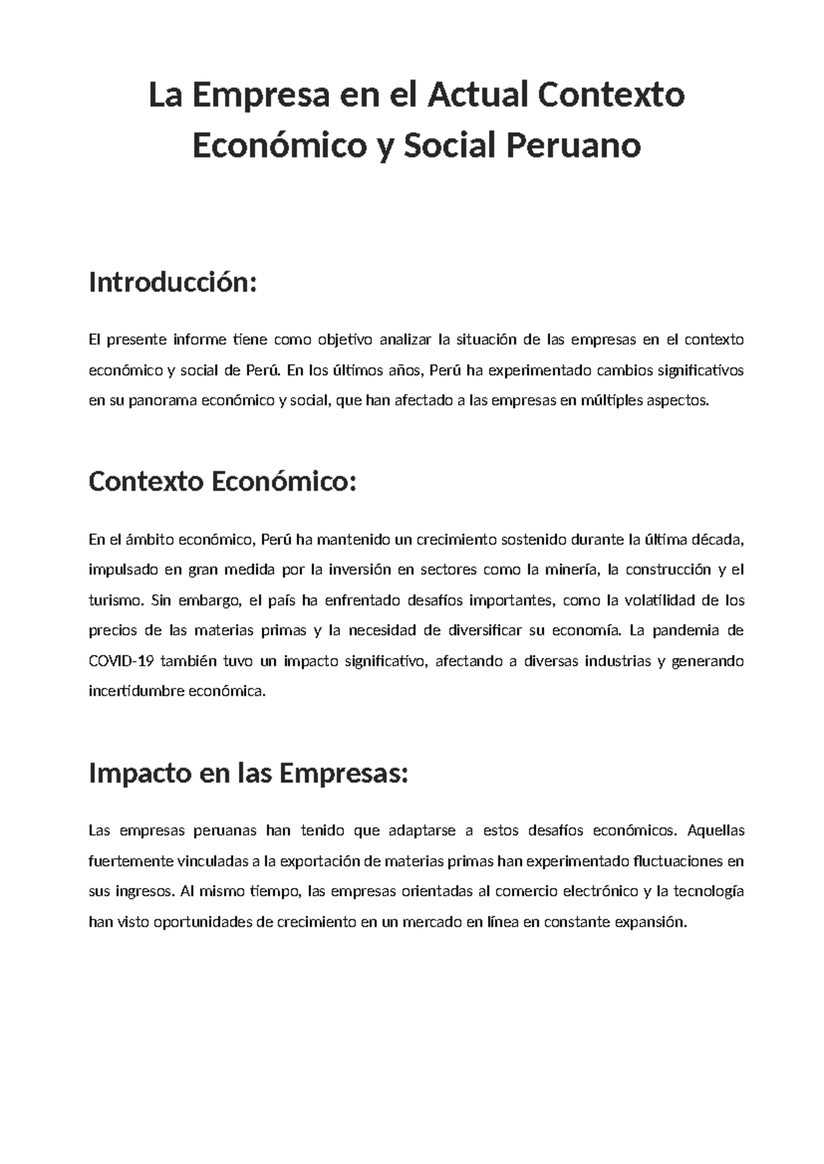 LA Empresa EN EL Contexto Economico Y Social - La Empresa en el Actual ...