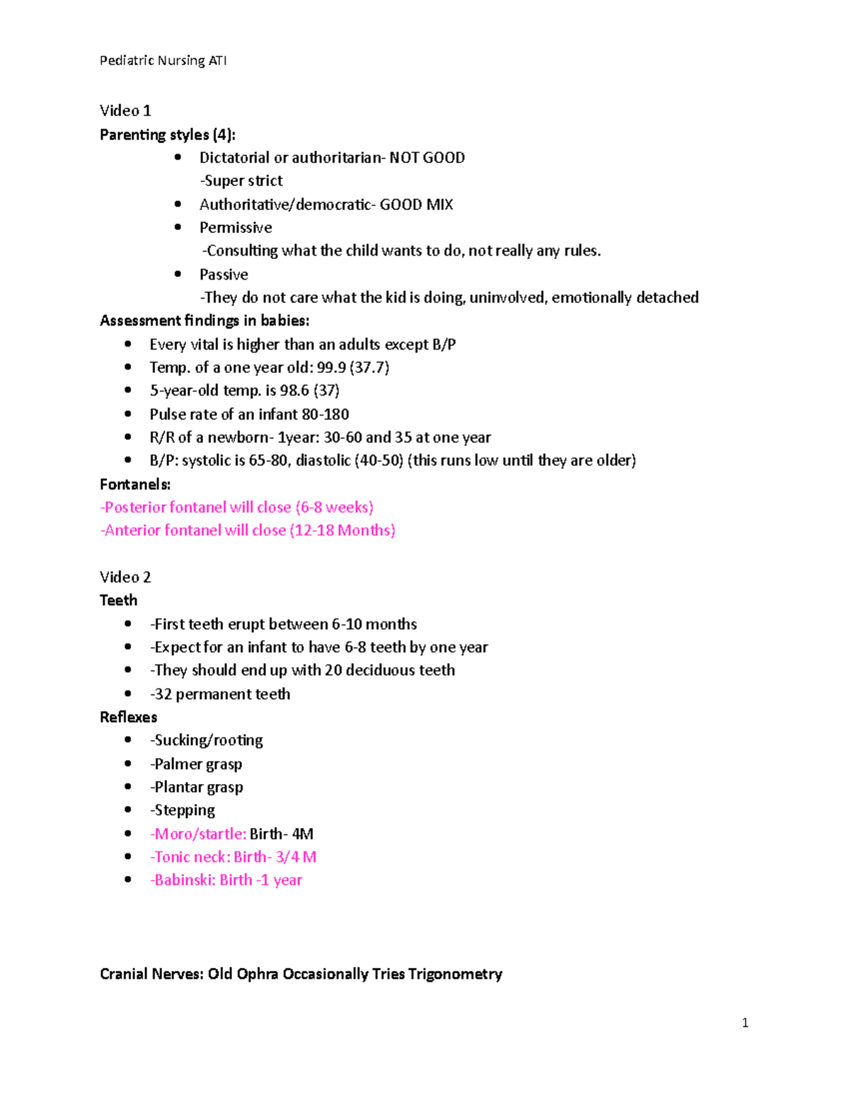 Pediatrics ATI Notes for Students - Video 1 Parenting styles (4 ...