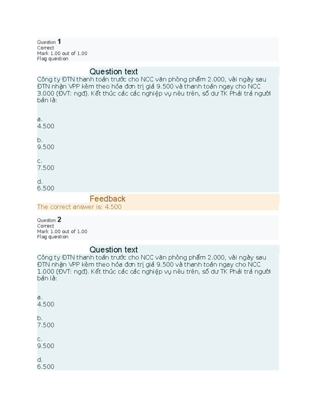 Tổng hợp trắc nghiệm - k mô tả - Question 1 Correct Mark 1 out of 1 ...
