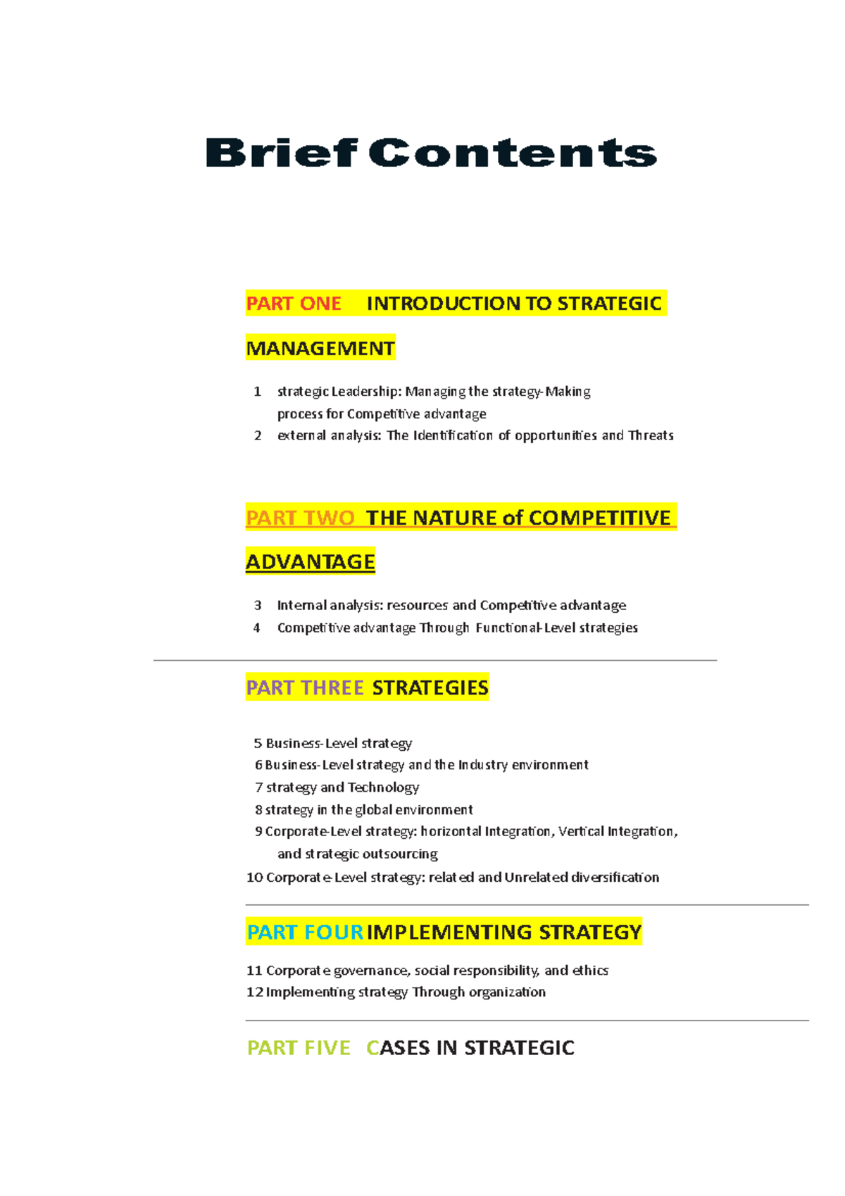 Brief Content - test - Brief Contents PART ONE INTRODUCTION TO ...
