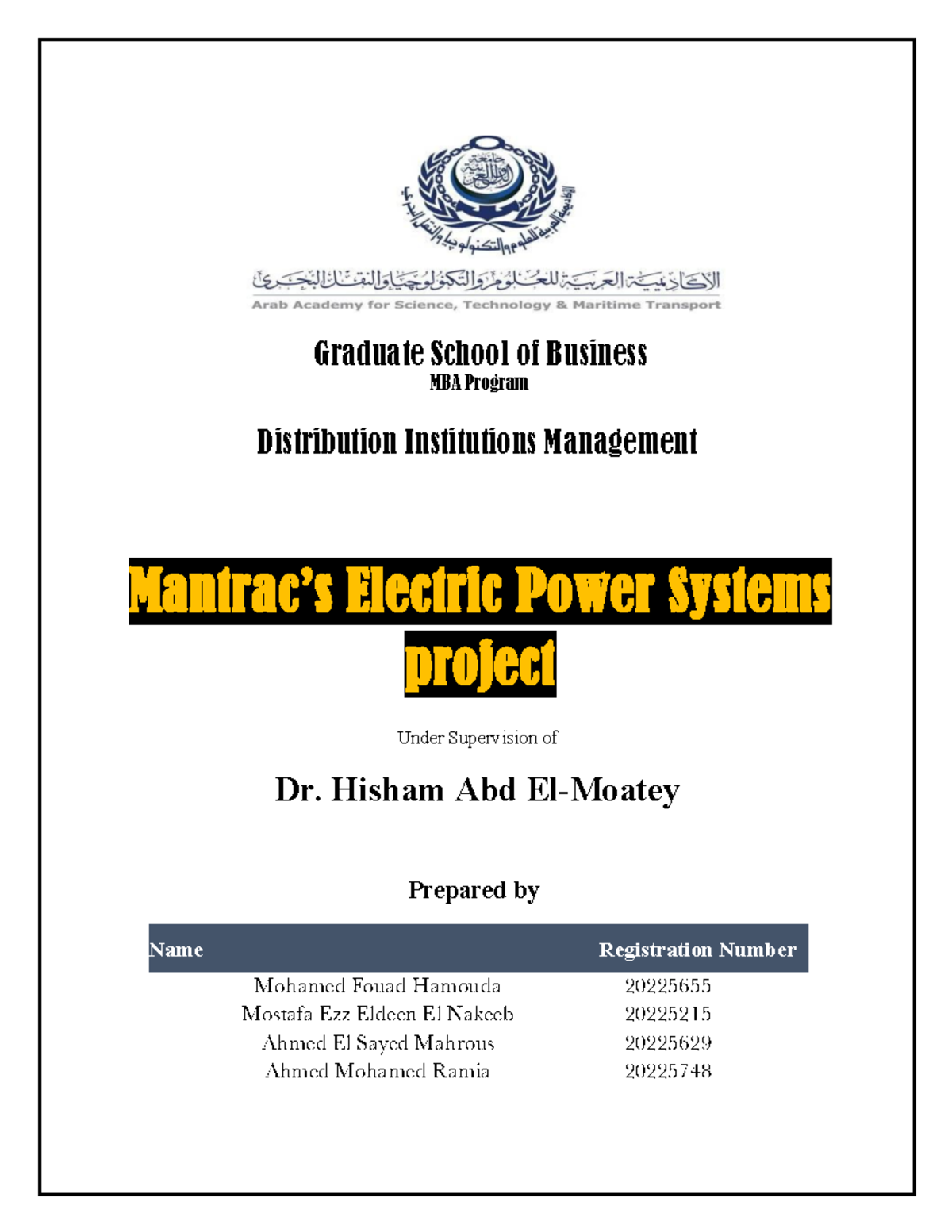 Mantrac Distribution Channel Final - Graduate School of Business MBA ...