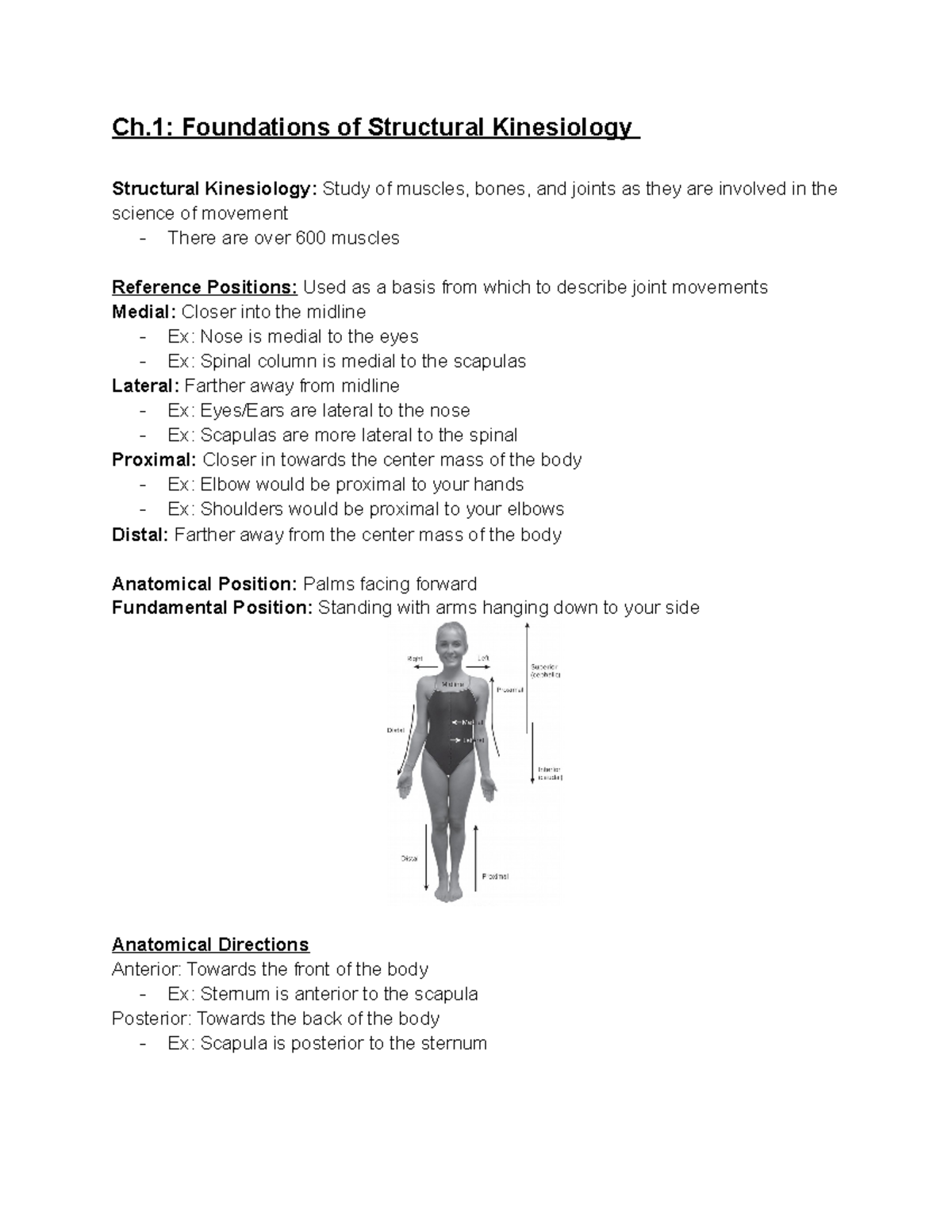 Human Structure & Physical Performance Exam 1 - Ch: Foundations of ...