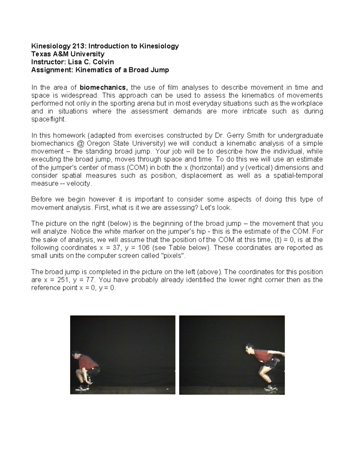 A5 Kinematics of Broad Jump - Kinesiology 213: Introduction to ...