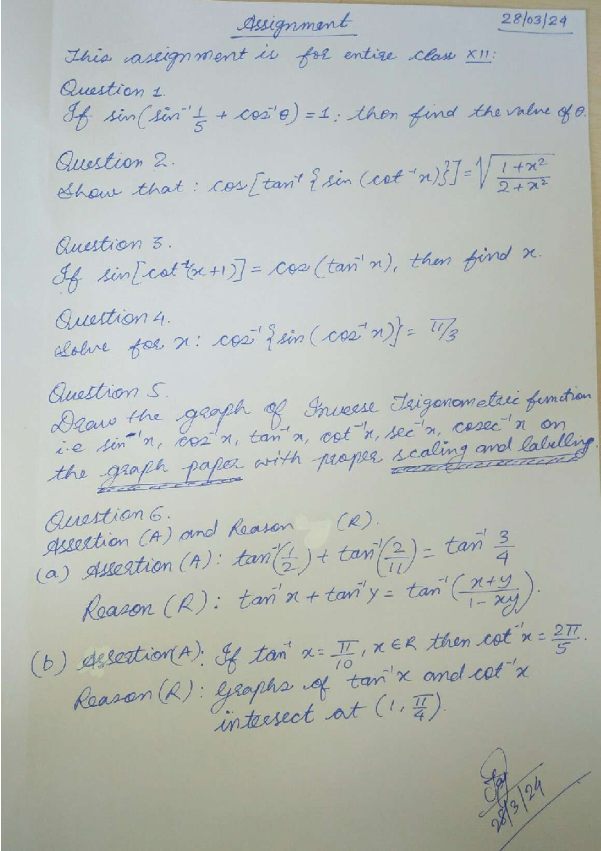 ITF-Assignment-3 - Practices paper - Chemistry-1 - Studocu