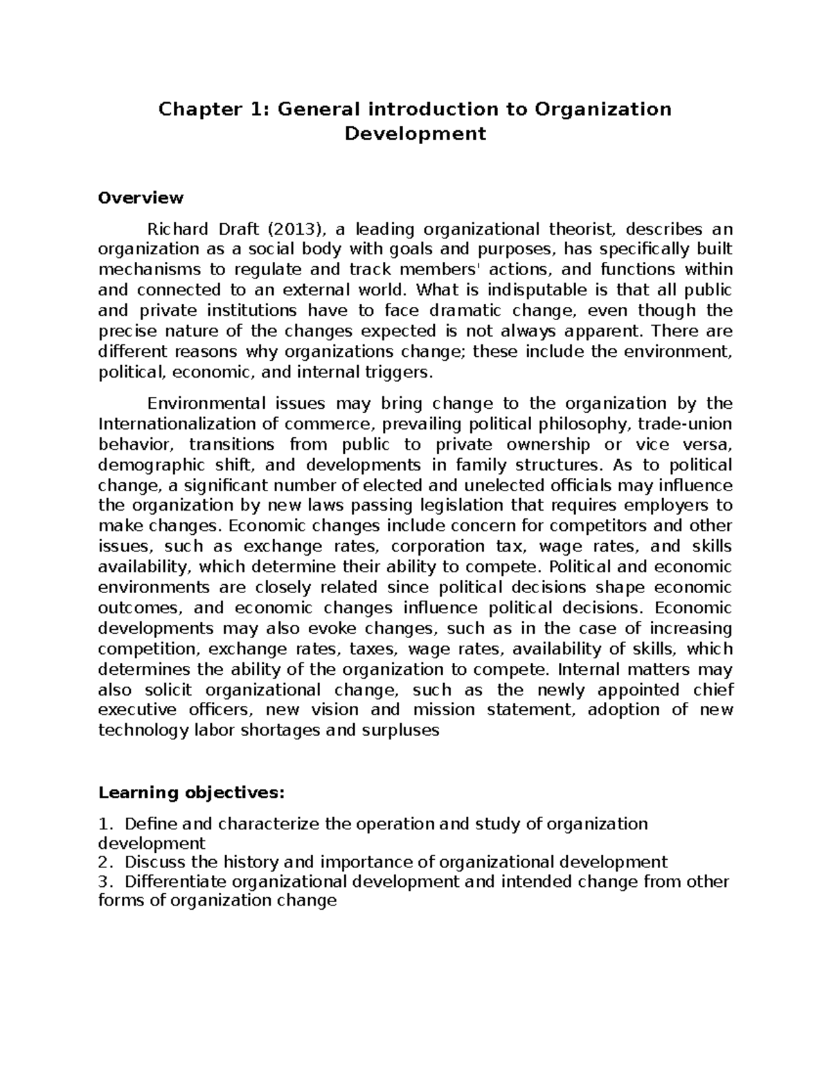 Chapter 1 Edited - Org Dev - Chapter 1: General introduction to ...