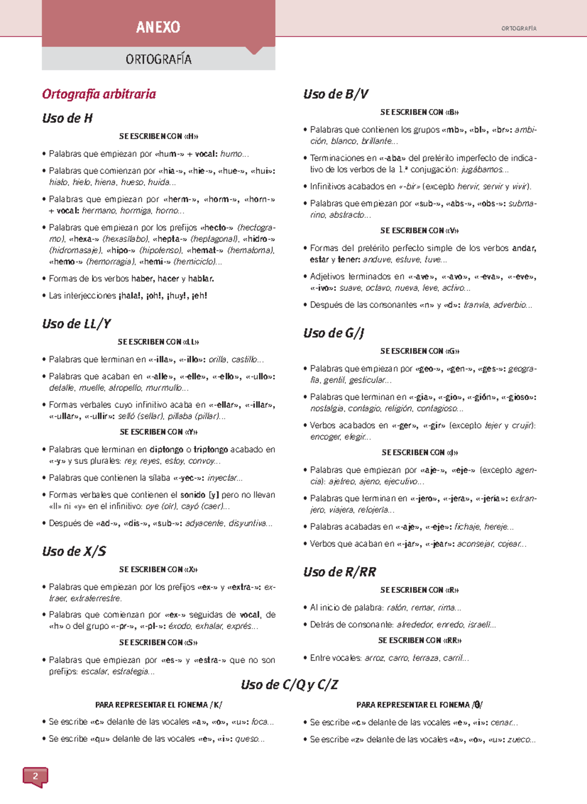 Anexo gramática.ortogr y más - ANEXO ORTOGRAFÍA Ortografía arbitraria ...