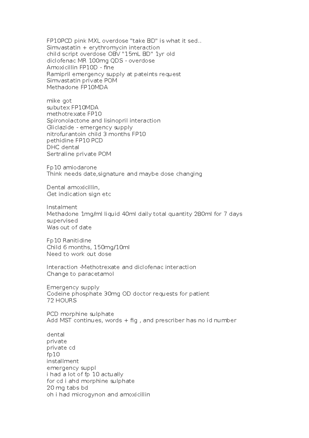 Help 4 (kero past) - hi h - FP10PCD pink MXL overdose "take BD" is what ...