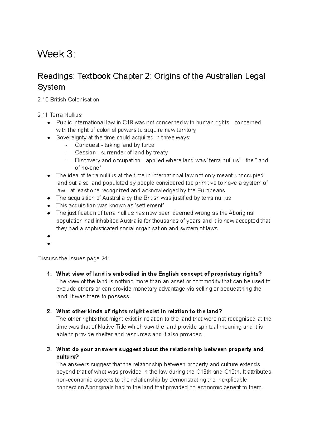 Week 3 Foundations Summary Of Lecture Notes Readings And Seminar Work Week 3 Readings