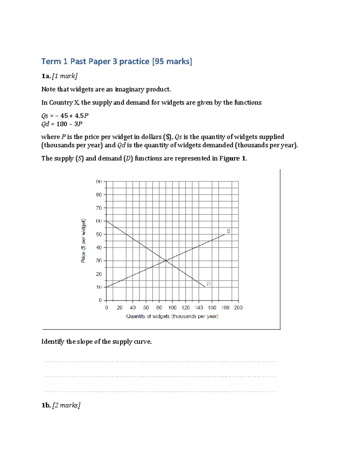 Term 1 Past Paper 3 practice - Term 1 Past Paper 3 practice [95 marks ...