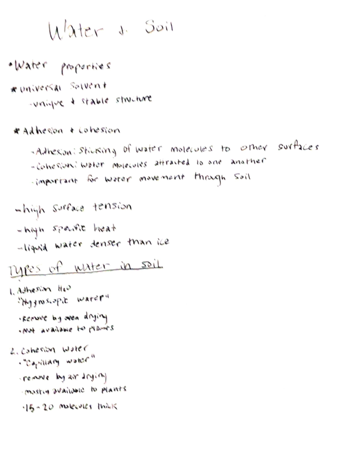 Plant Science 2.27 lecture - Water a Water proporties Universal Solvent ...