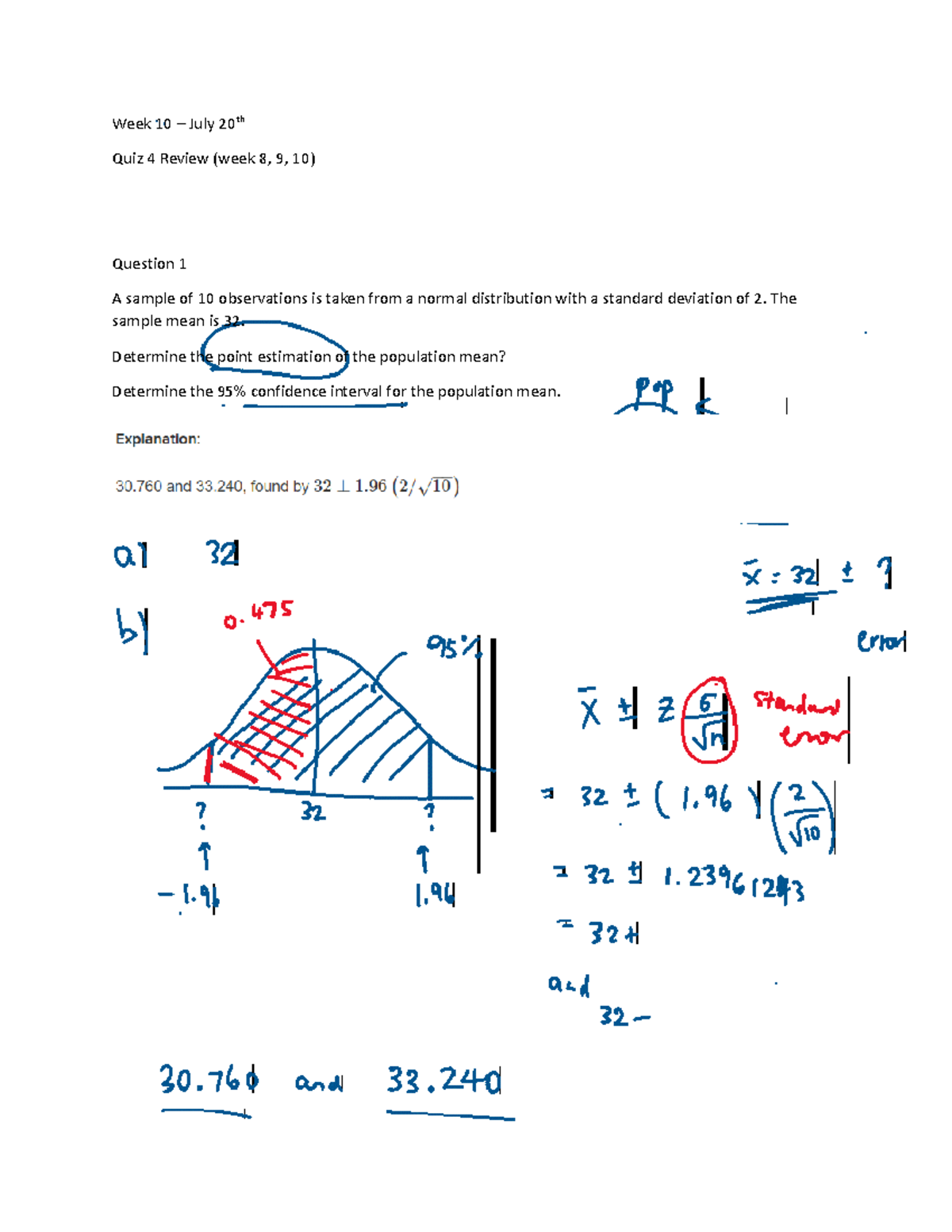 Summer 2021 - Week 10 - synchronous session - Quiz 4 review - with solutions - Week 10 – July ...