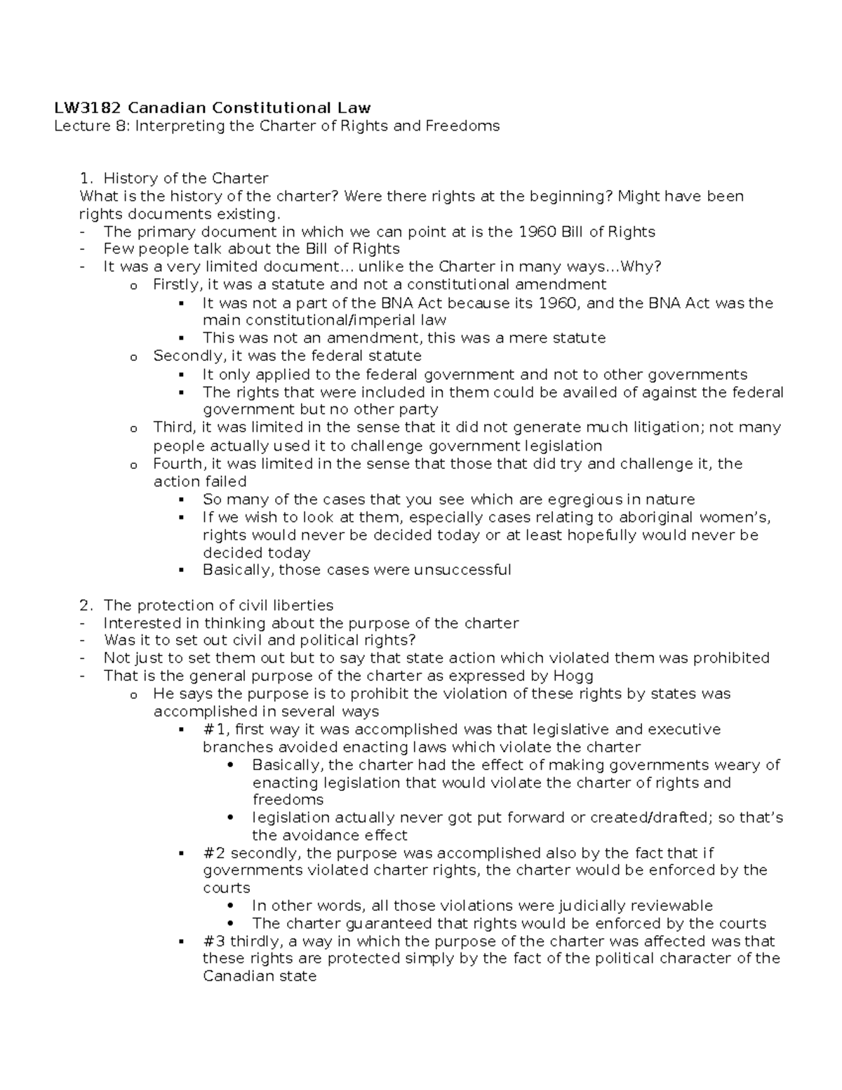 CCL Lecture 8 - Interpreting the Charter of Rights and Freedoms ...