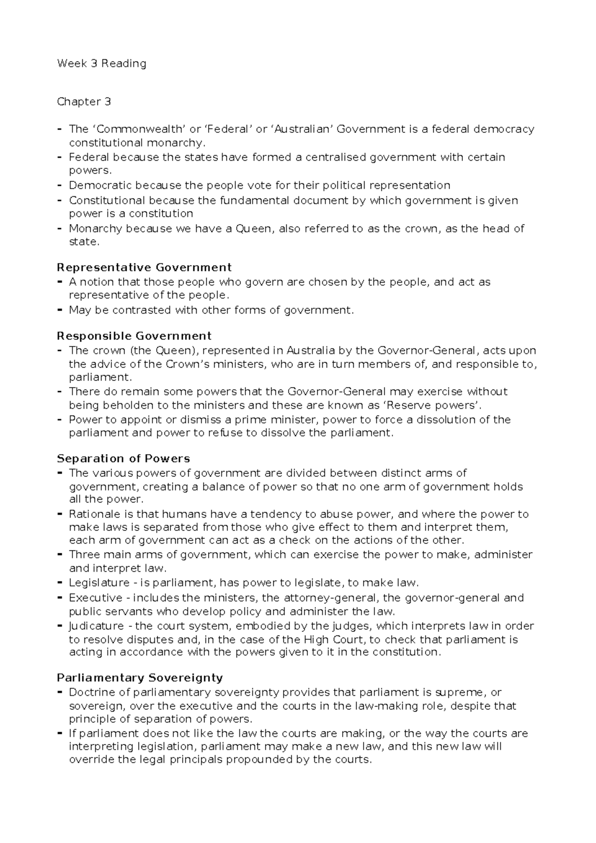 Fund week 4 - Week 4 notes - Week 3 Reading Chapter 3 - The ...