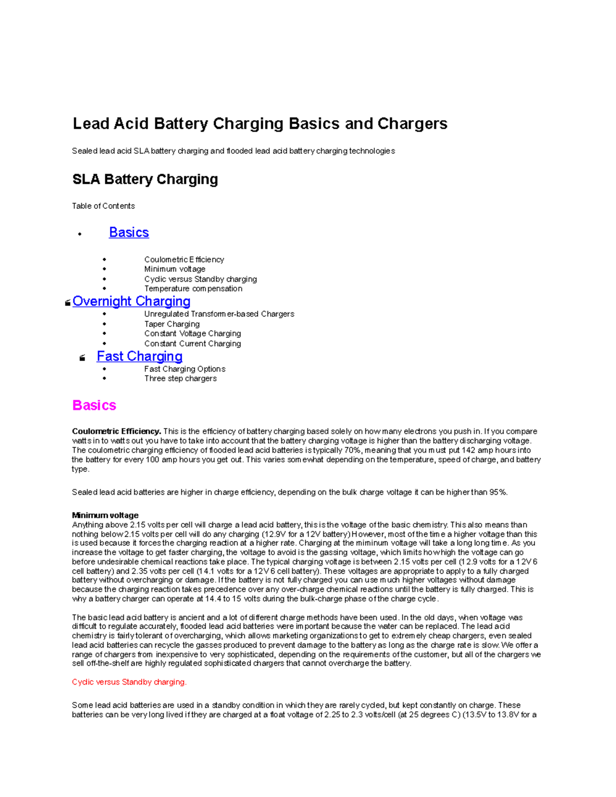Lead Acid Battery Charging Basics and Chargers - Bsc. Computer Science ...