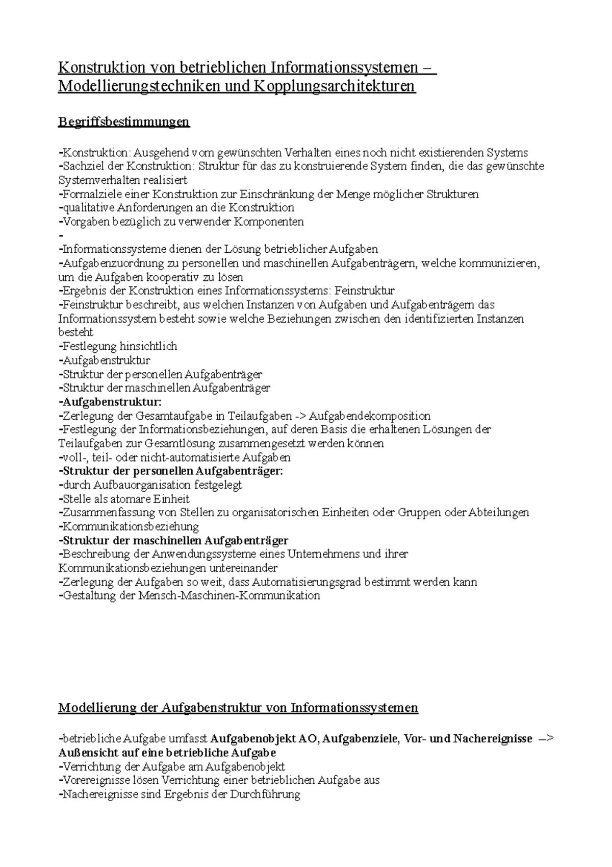 Betriebliche Informationssysteme Teil 3 - Konstruktion von ...