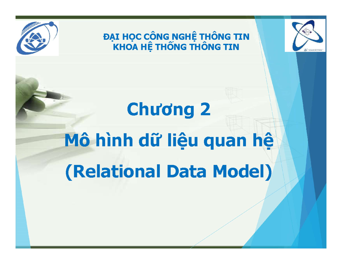 Chuong 2 3 - abc - Chương 2 Mô hình dữ liệu quan hệ (Relational Data ...