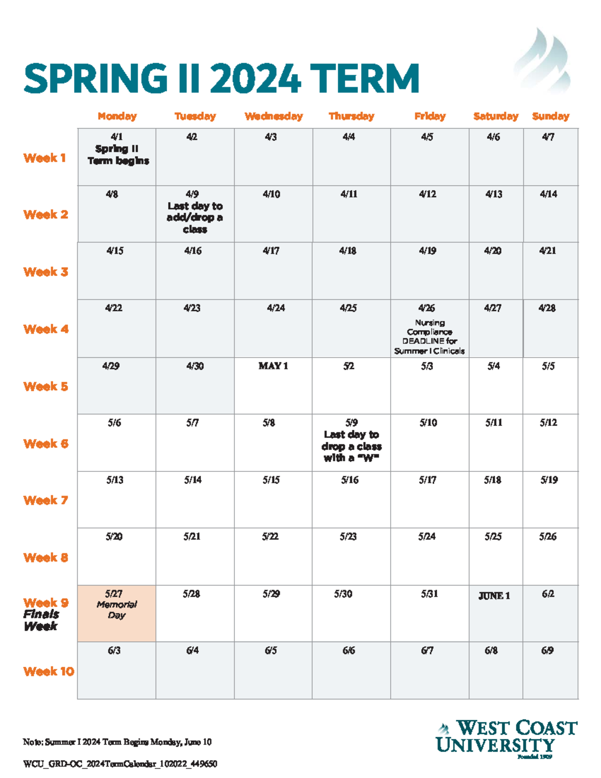 2024 Term Calendar SPII - - Studocu