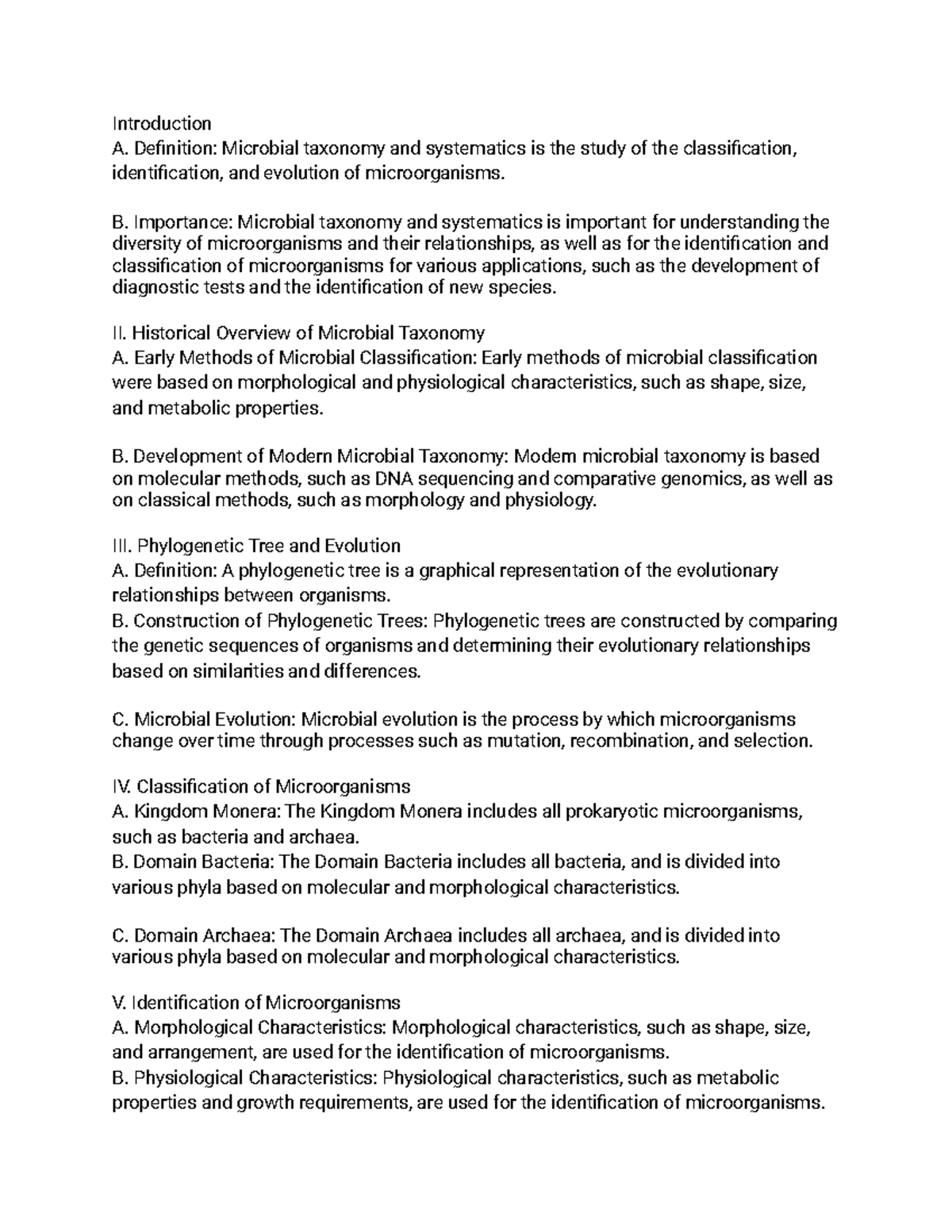 Microbial Taxonomy and Systematics - Introduction A. Definition: Microbial taxonomy and ...