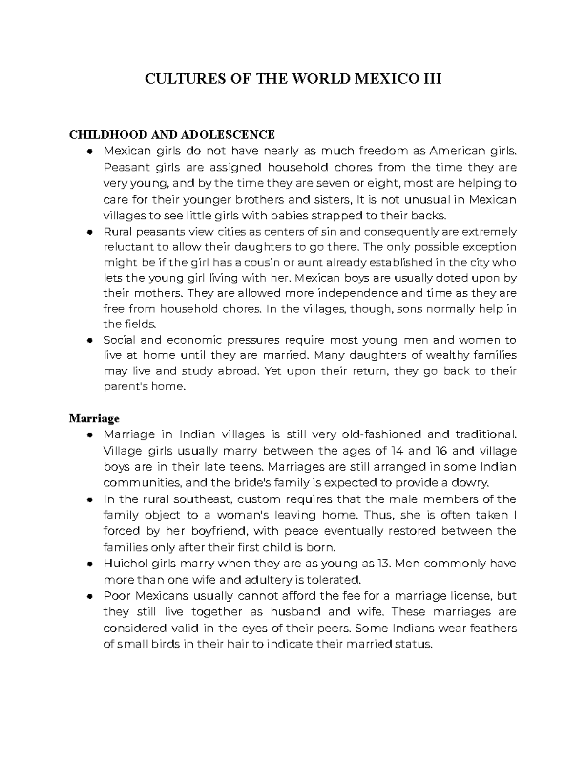 Cultures OF THE World Mexico III - CULTURES OF THE WORLD MEXICO III ...