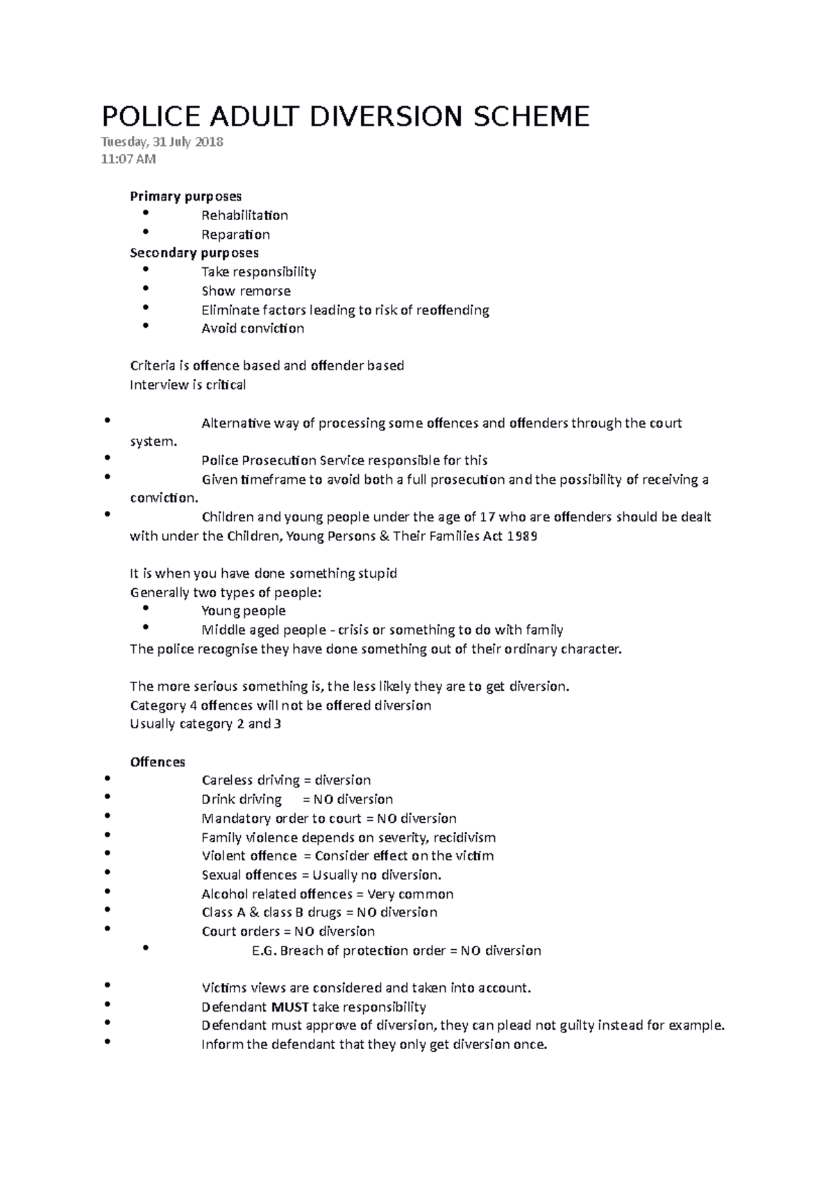 Police Adult Diversion Scheme - POLICE ADULT DIVERSION SCHEME Tuesday ...