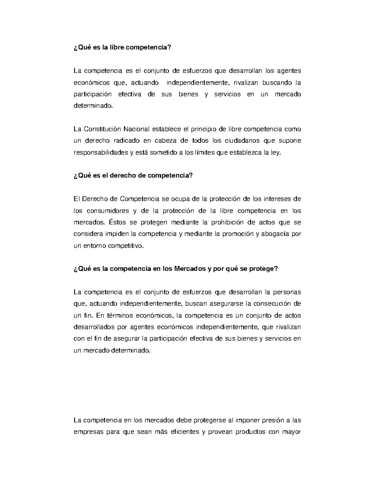 Que es la libre competencia - ¿Qué es la libre competencia? La competencia es el conjunto de ...