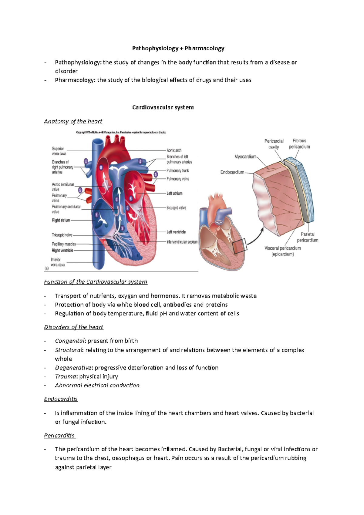 Pathophysiology 2 1 - 8 - Lecture notes week 1-8 - Pathophysiology ...