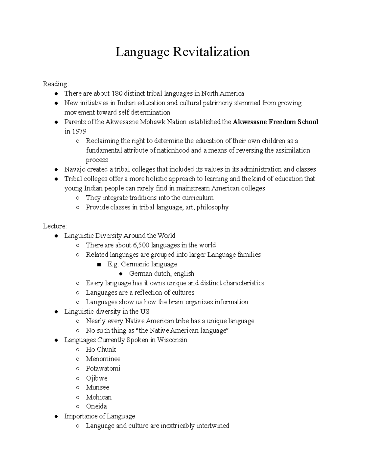 Week 11 Language Revitalization - Language Revitalization Reading ...