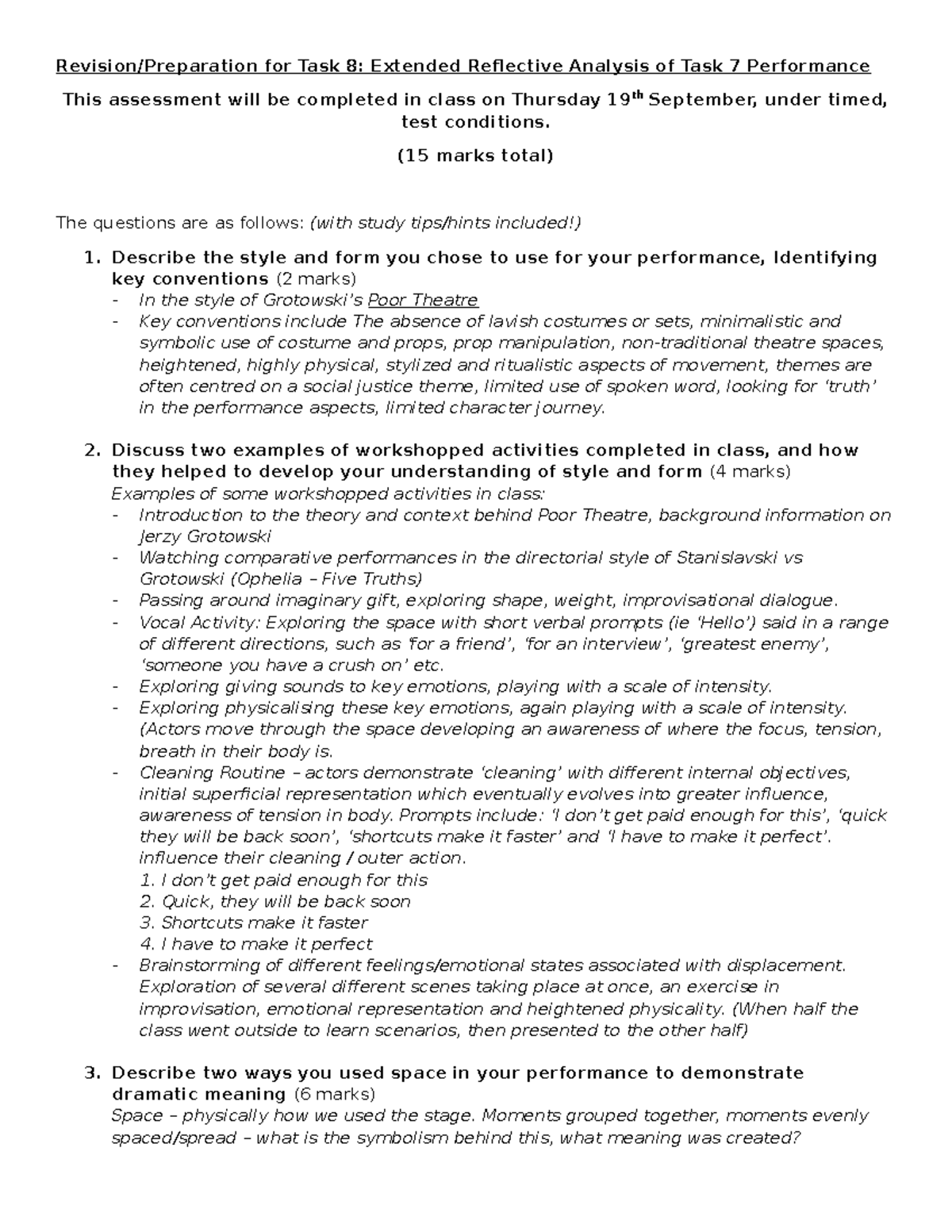 Revision for Task 8 - how - Revision/Preparation for Task 8: Extended ...