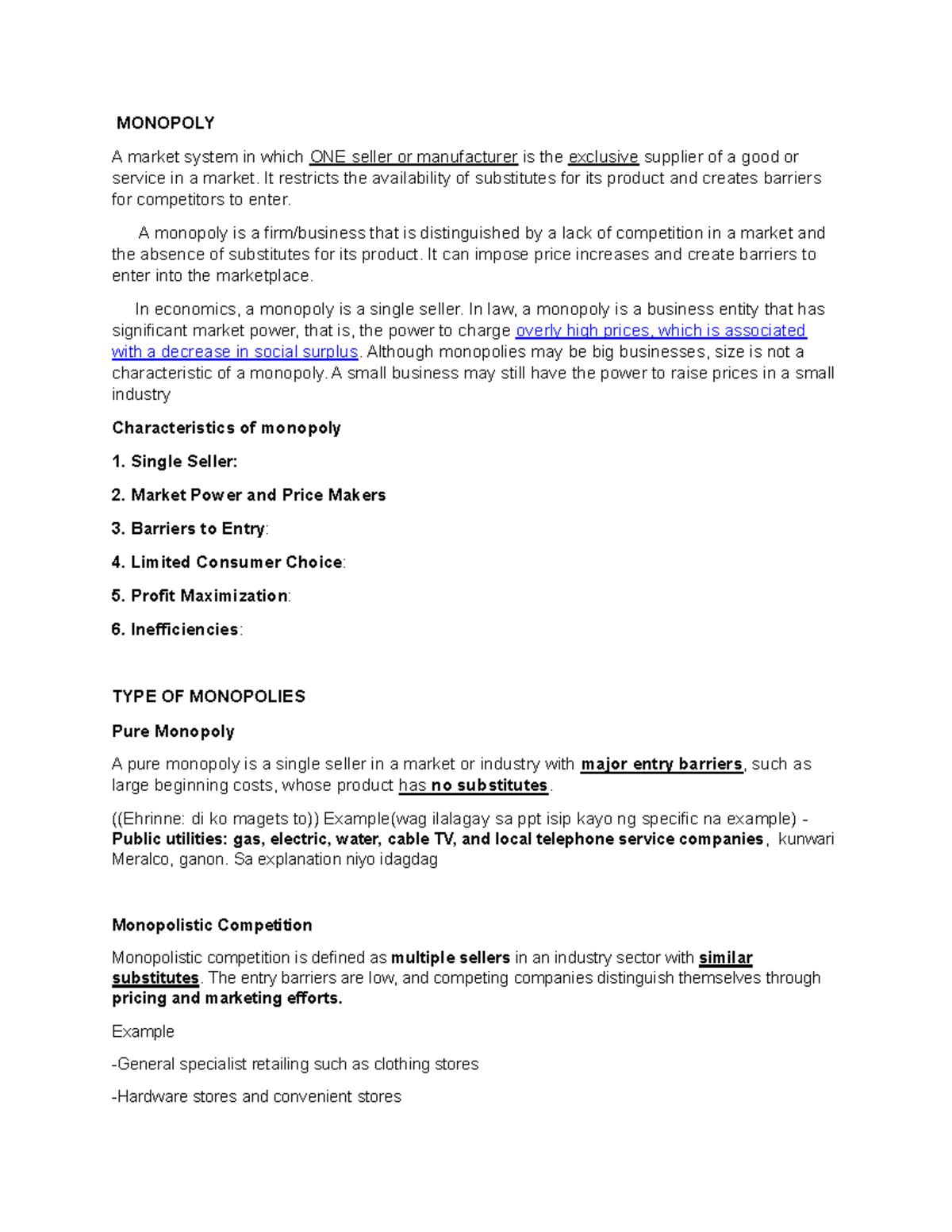 Monopoly-for-ppt - notes about monopoly and its types - MONOPOLY A ...